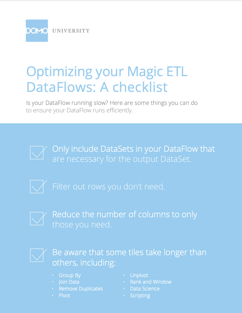 Magic ETL DataFlows Checklist