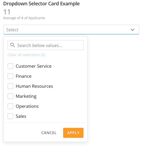 Dropdown Selector Card