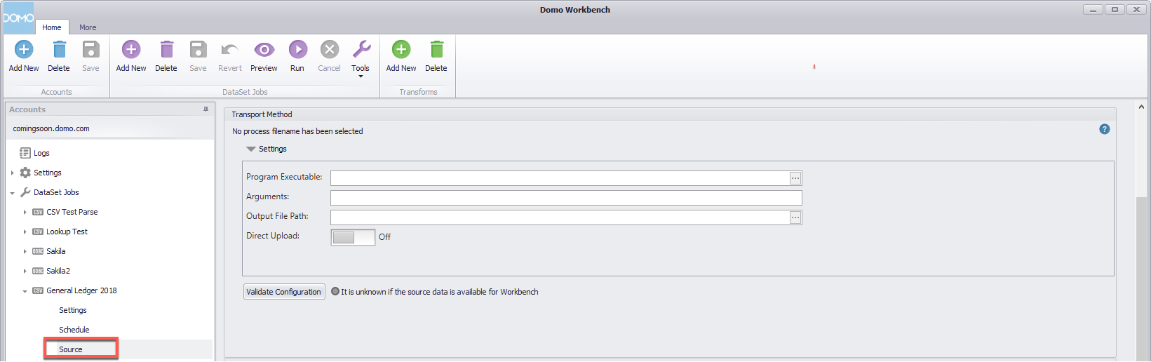 Using the External Process File Provider in Workbench 4