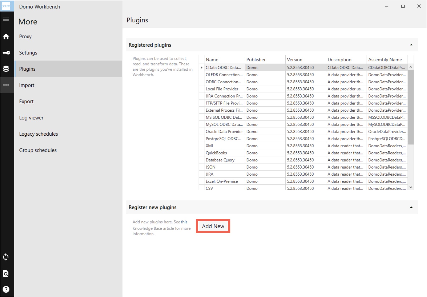 Manage Plugins in Workbench 5