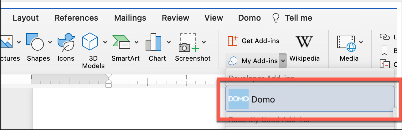 Domo Add-ins for Microsoft 365 | Manual Installation Guide