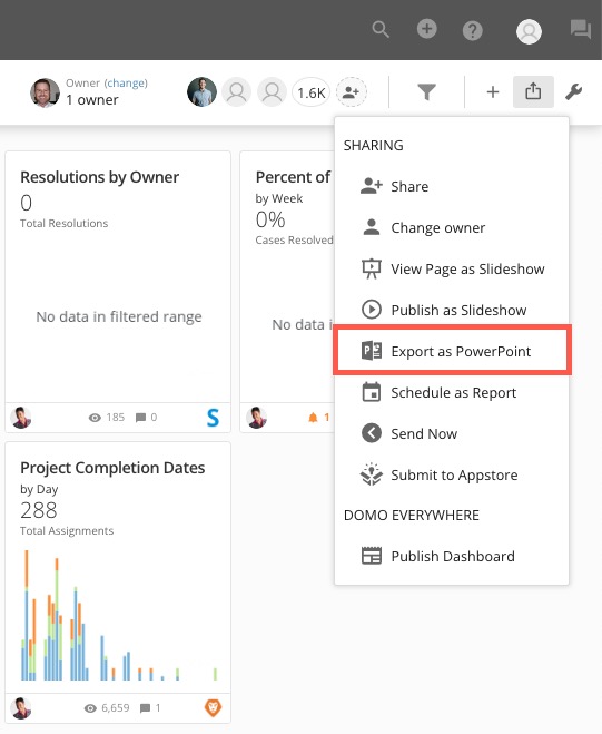 Export Visualization Cards