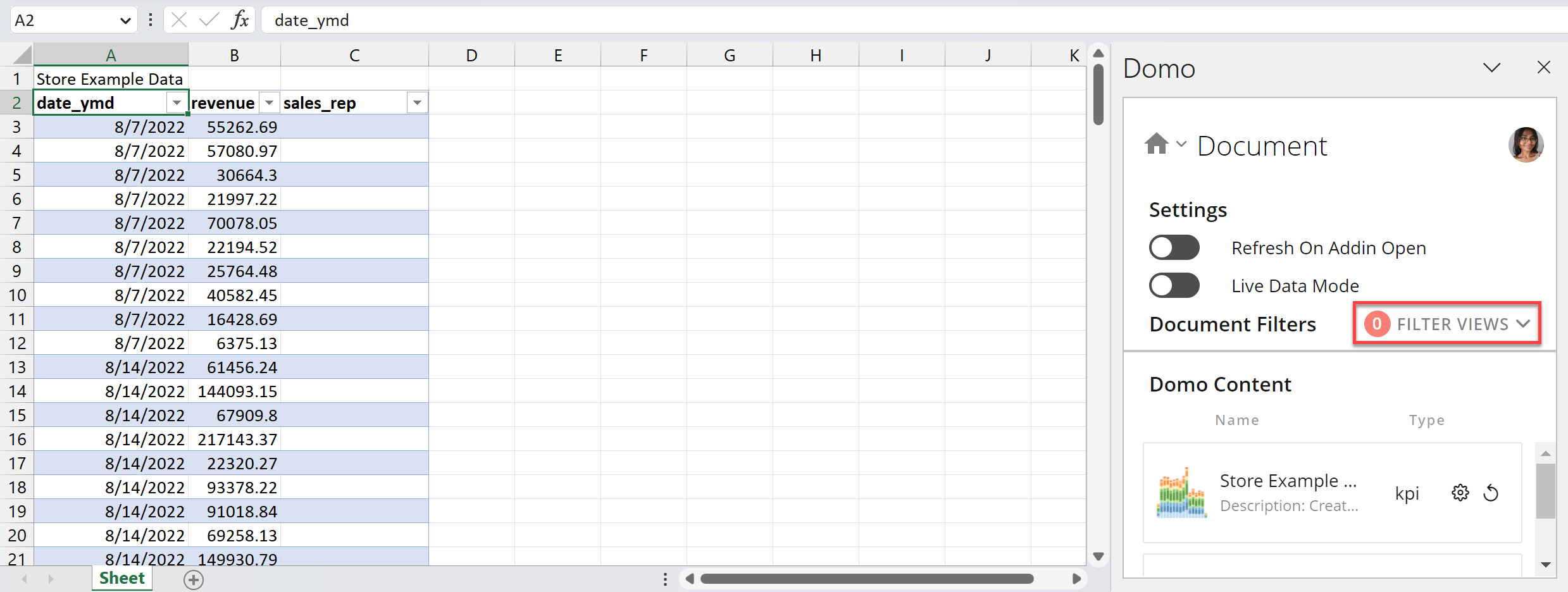 Domo Add-ins for Microsoft Office 365 Apps | User Guide