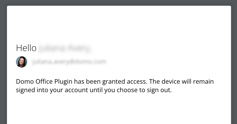 Domo Add-ins for Microsoft Office 365 Apps | User Guide
