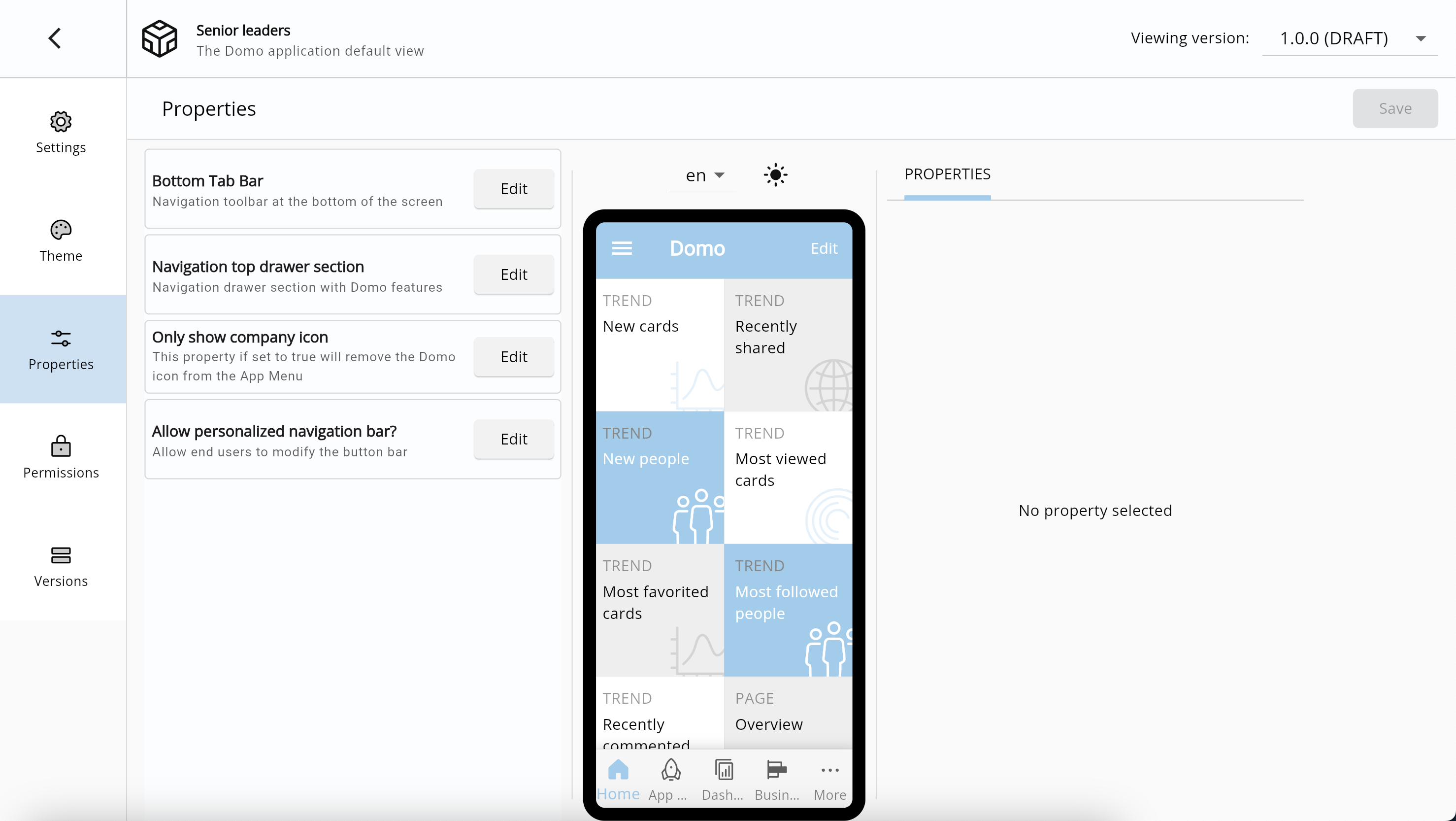 Customize Domo Mobile App