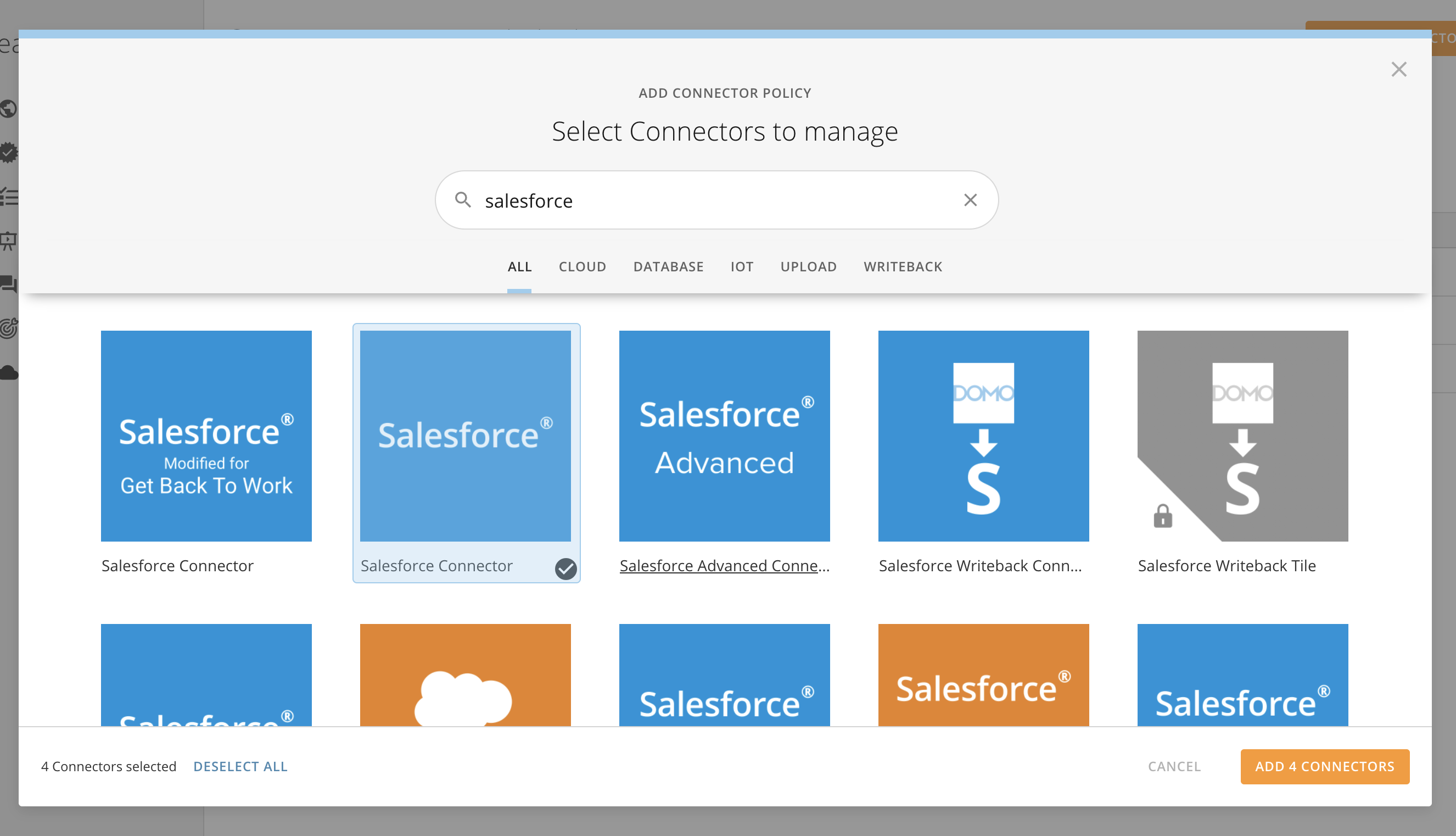 Connector Permissioning in Domo