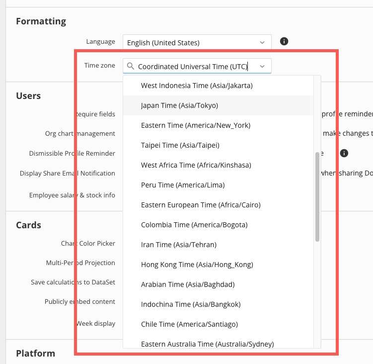 Time Zone Formatting