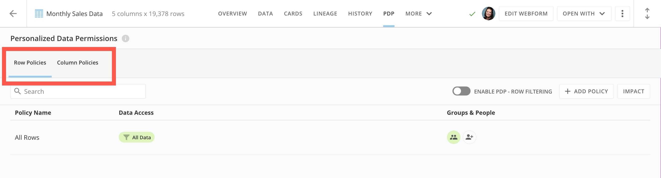 Personalized Data Permissions (PDP)