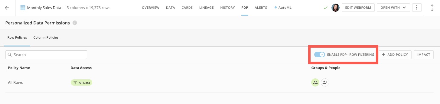 Personalized Data Permissions (PDP)