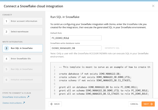 > Domo on Snowflake (RECOMMENDED)