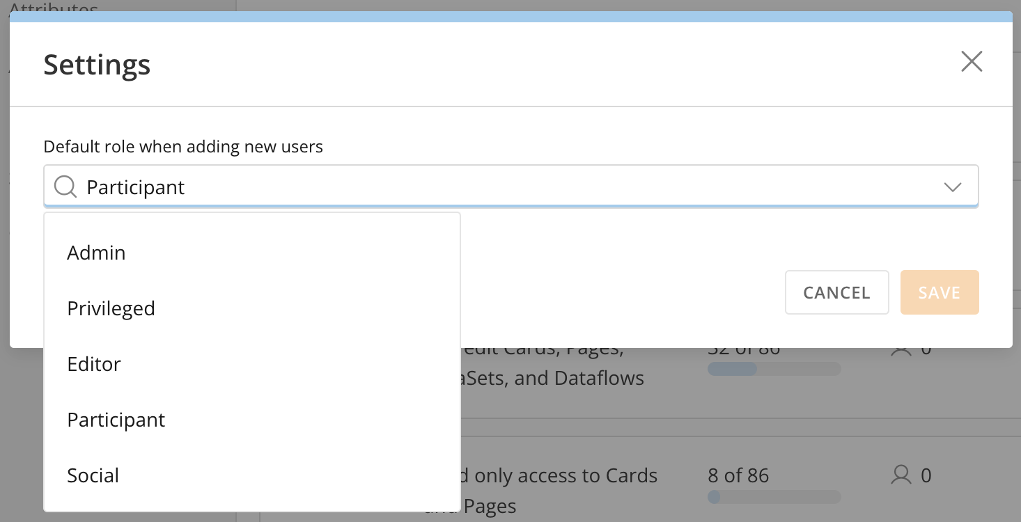 Role Settings: Default Role and Roles Allowlist