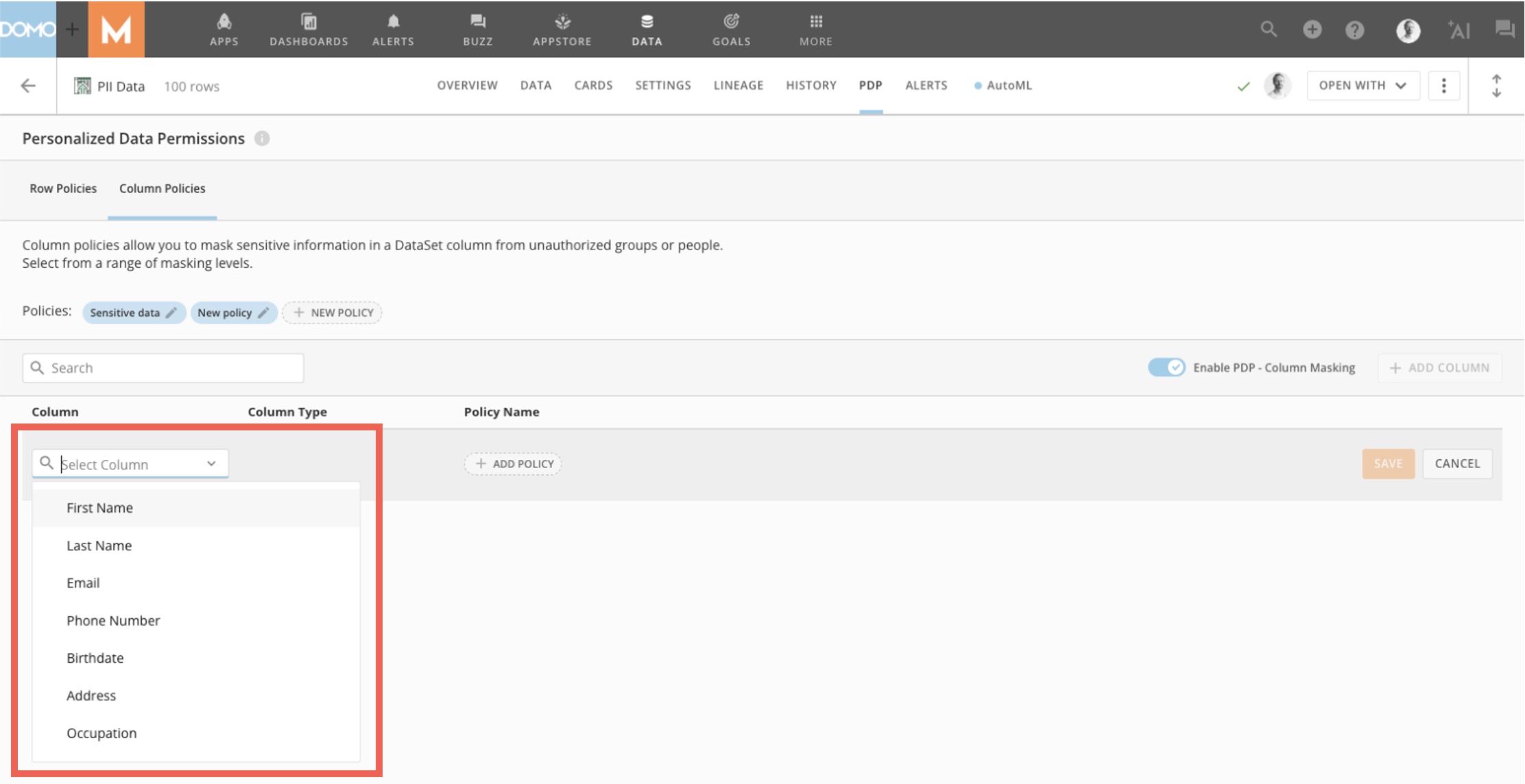 Personalized Data Permissions (PDP)