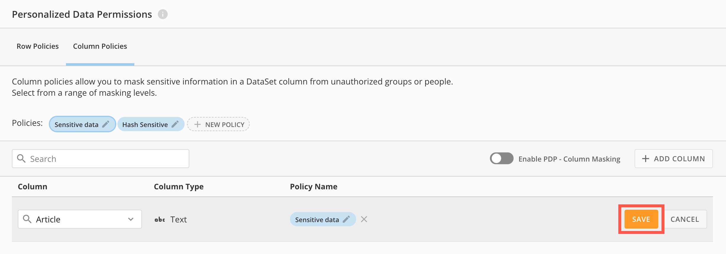 Personalized Data Permissions (PDP)