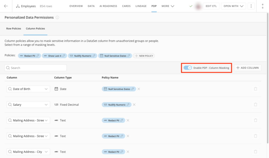 Personalized Data Permissions (PDP)