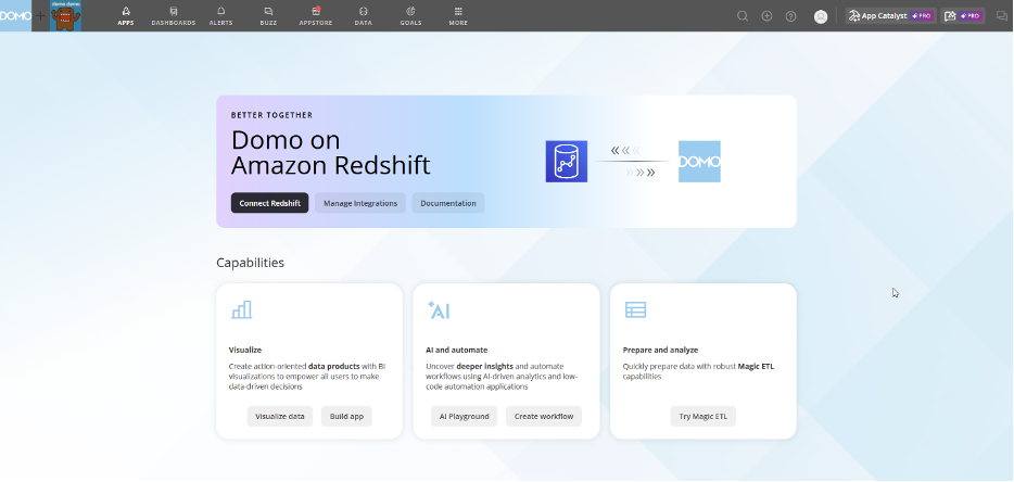 Domo on Amazon Redshift