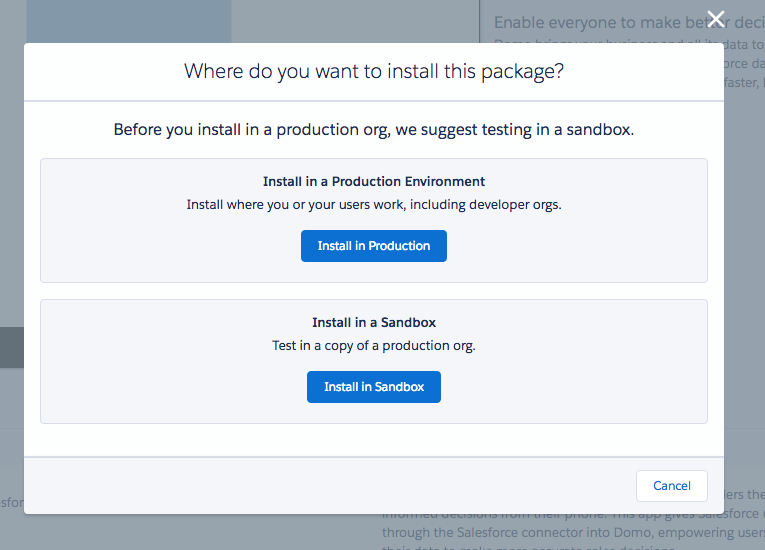 Installing Salesforce's Domo Connector Package