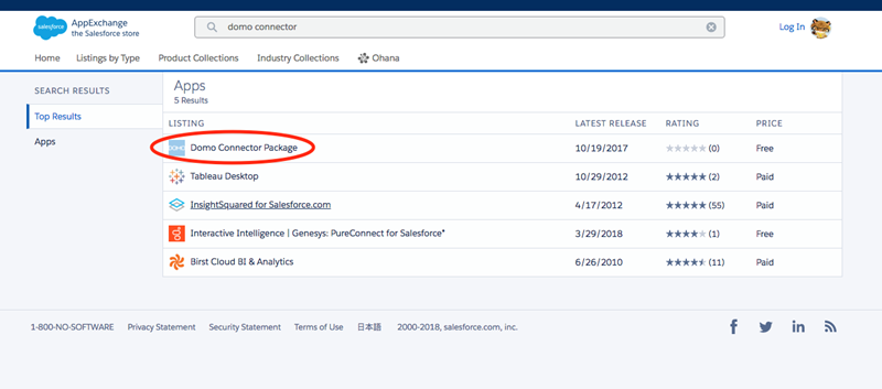 Installing Salesforce's Domo Connector Package