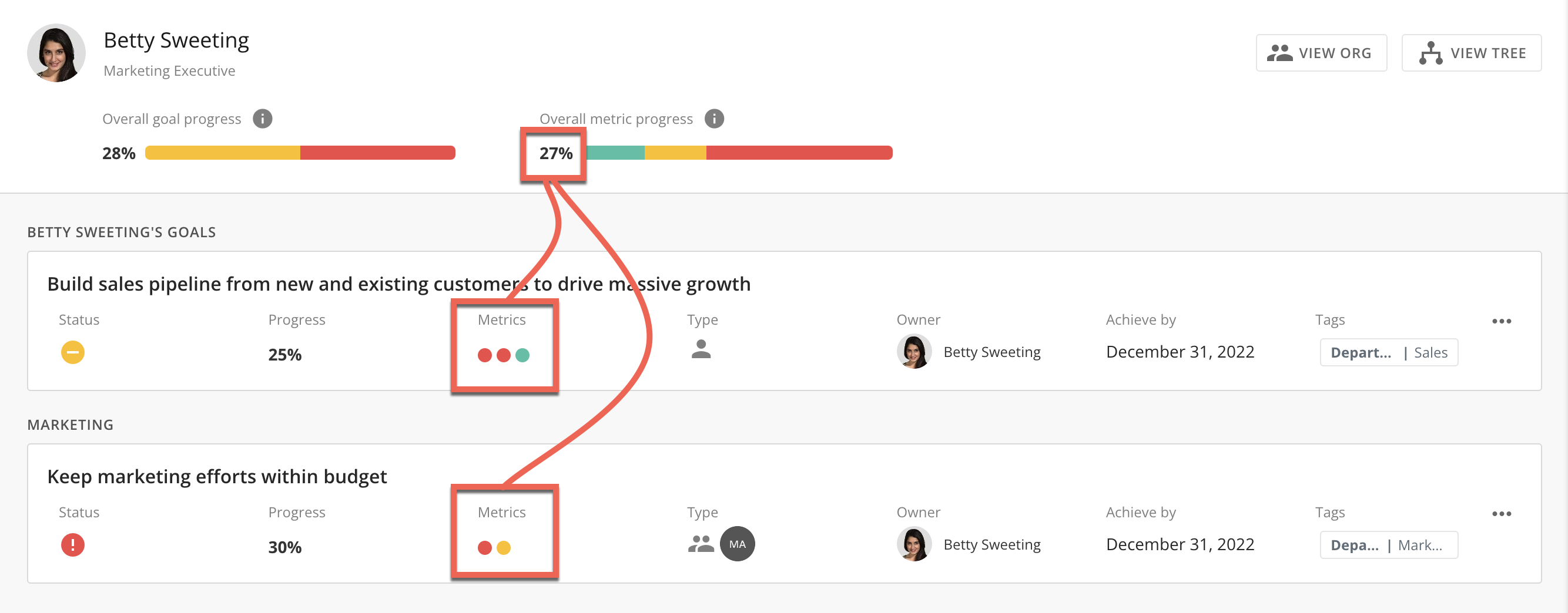 Accessing Goals Data
