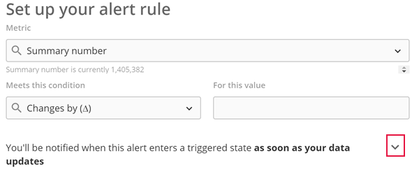 Creating an Alert for a Visualization Card