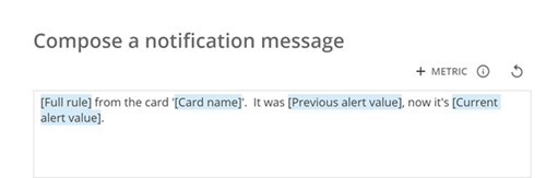Creating an Alert for a Visualization Card