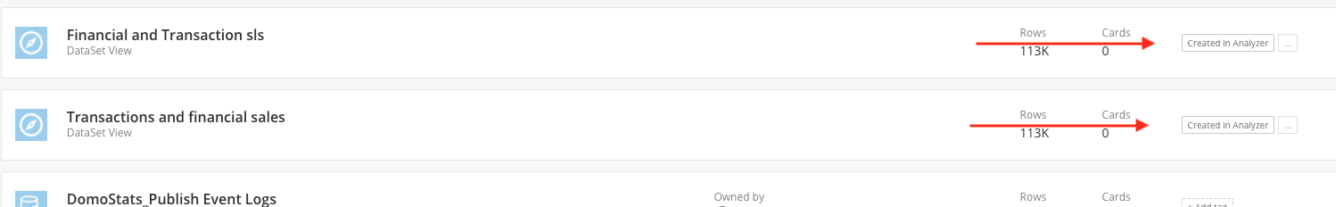 Analyzer and DataSet Views Integration