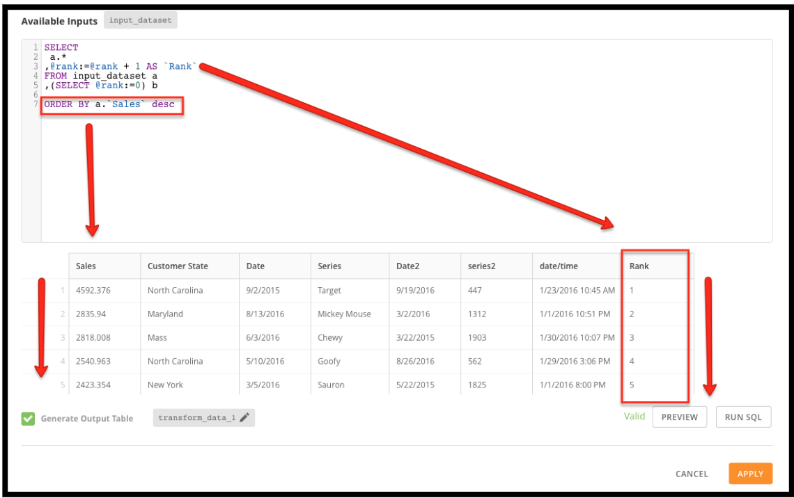 Creating a Rank or Row Count