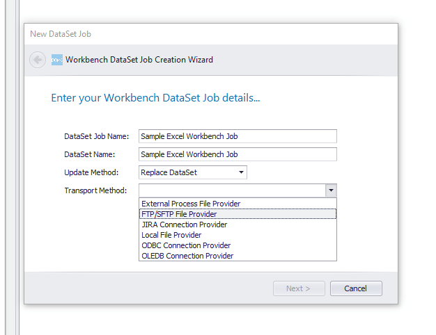 Connecting to Excel Data in Workbench 4