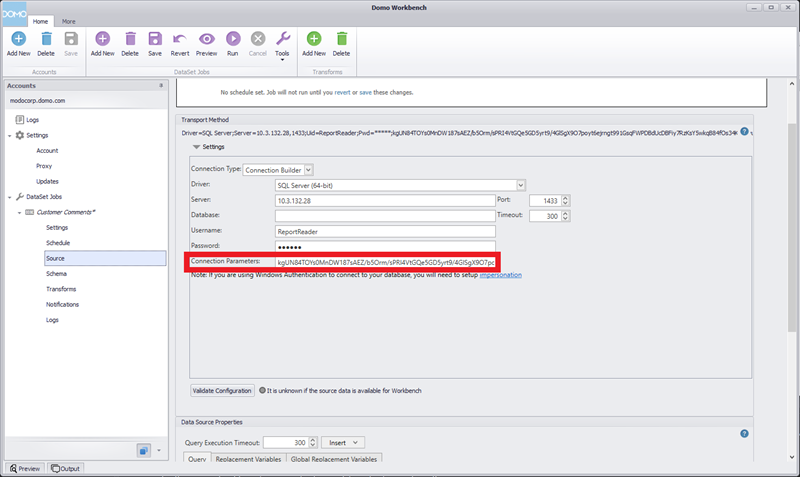Rolling Back from Workbench 5 to Workbench 4 on ODBC Jobs with Connection Parameters