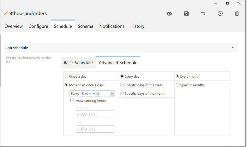 Scheduling a Job in Workbench 5.1