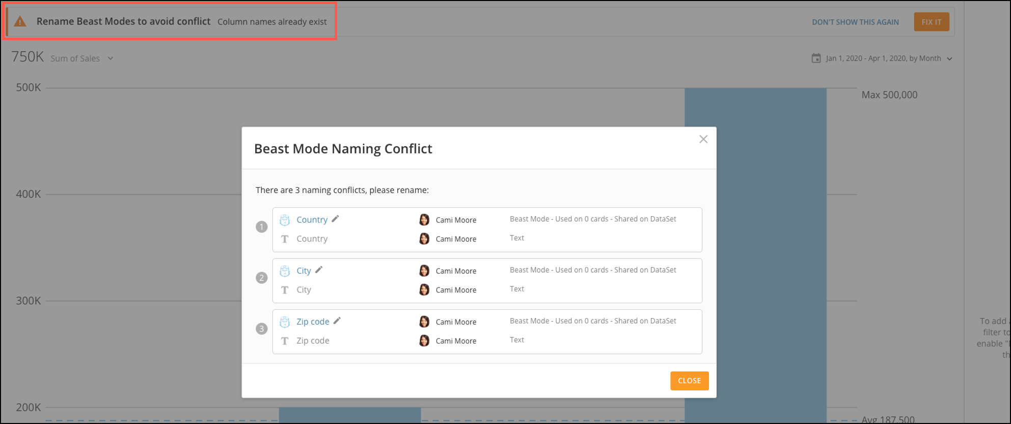Adding a Beast Mode Calculation to Your Chart