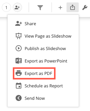 Exporting Dashboards to PDF or PowerPoint