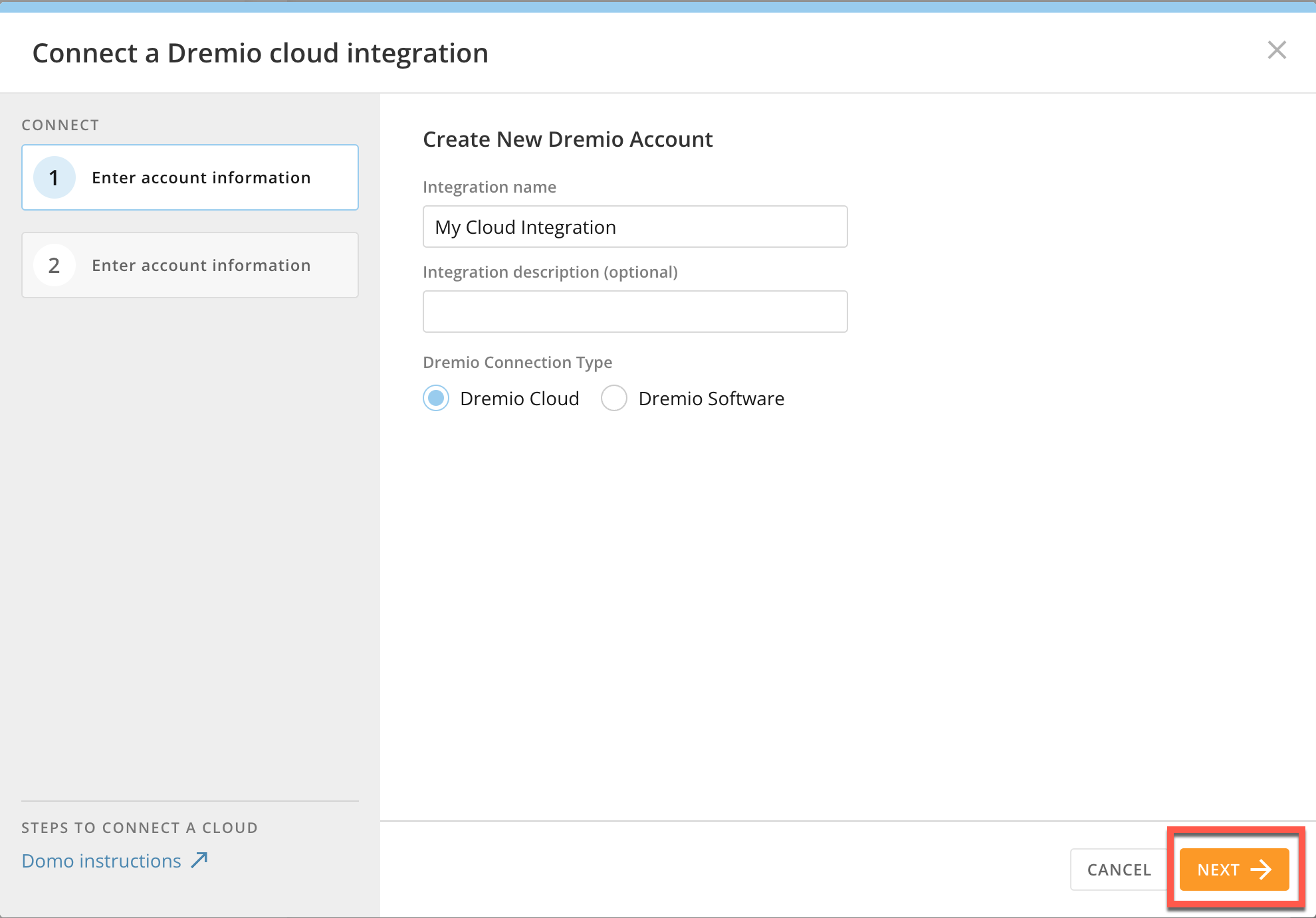 Register Dremio with Cloud Amplifier