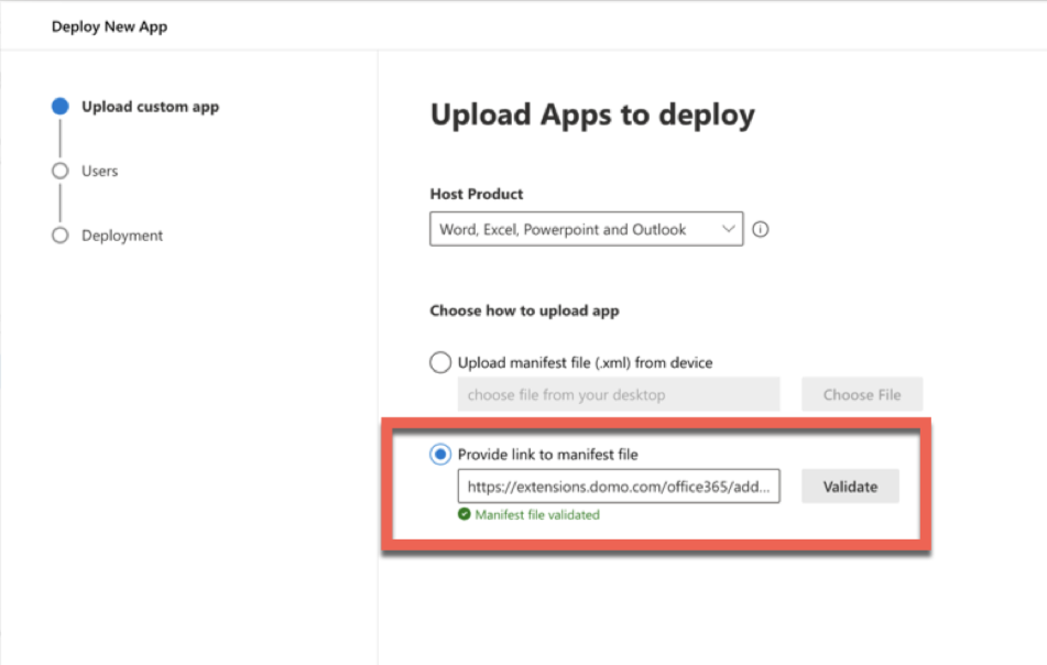 Domo Add-ins for Microsoft 365 Enterprise Installation Guide