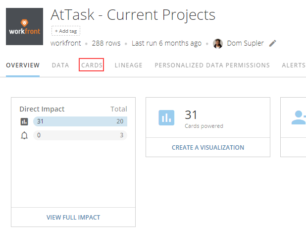 Powering a Visualization Card with Data