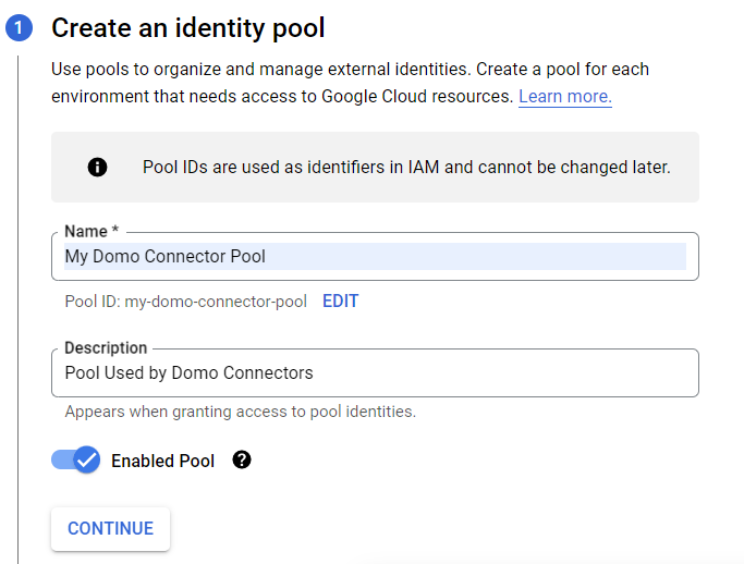 BigQuery Workload Identity Federation Connector