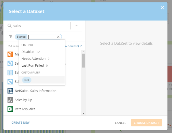 Updating or Refreshing the DataSet for a Visualization Card