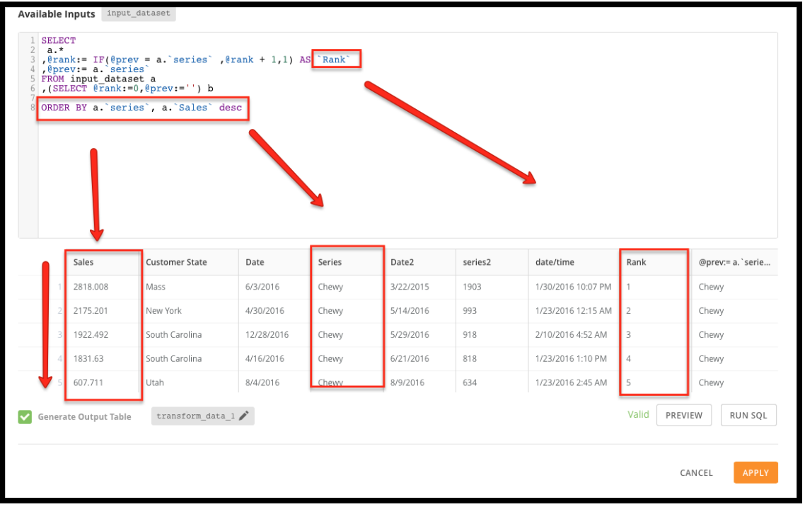 Creating a Rank or Row Count