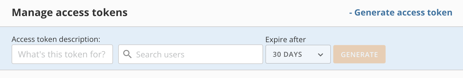Manage Access Tokens