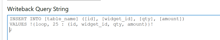 Workbench Writeback to ODBC