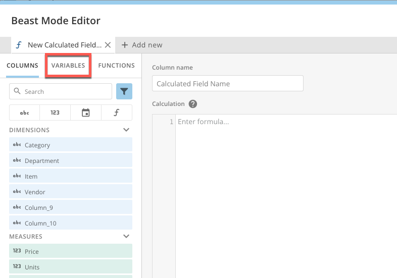 Variables | Overview