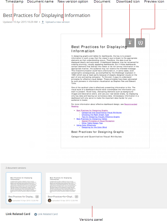 Card Details View Layout