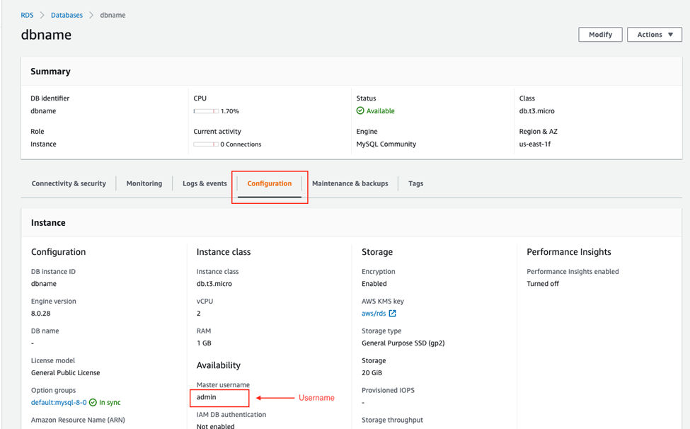 Amazon RDS connector