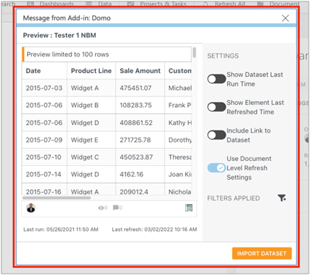 Domo Add-ins for Microsoft Office 365 Apps | User Guide