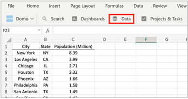 Domo Add-ins for Microsoft Office 365 Apps | User Guide
