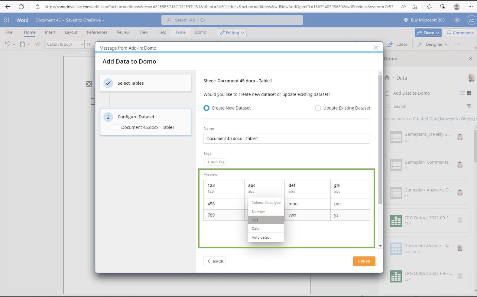 Domo Add-ins for Microsoft Office 365 Apps | User Guide