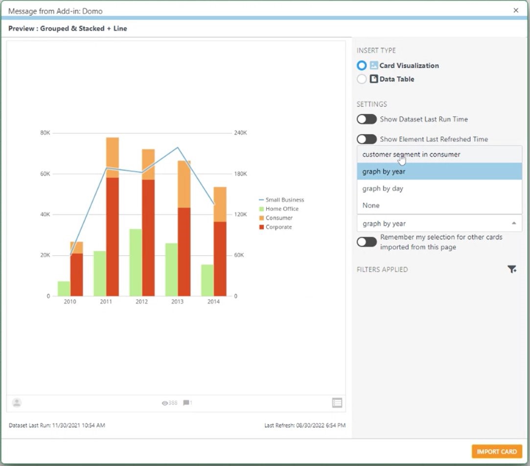 Domo Add-ins for Microsoft Office 365 Apps | User Guide