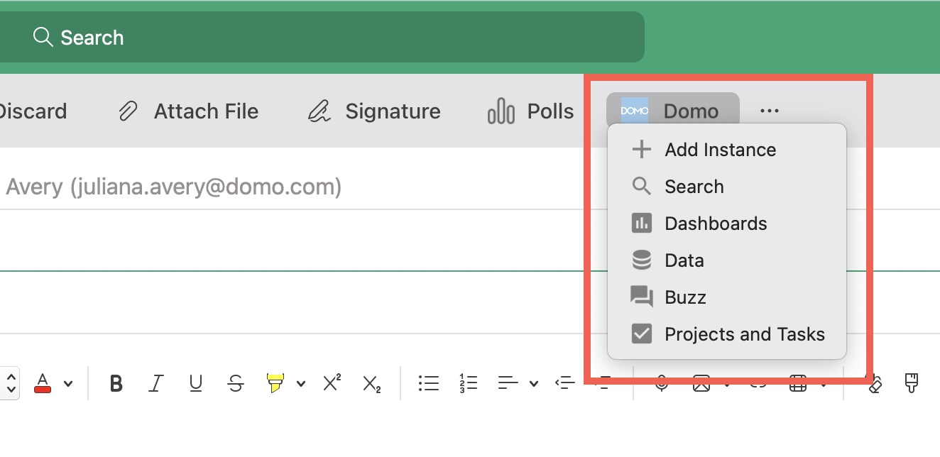 Domo Add-ins for Microsoft Office 365 Apps | User Guide