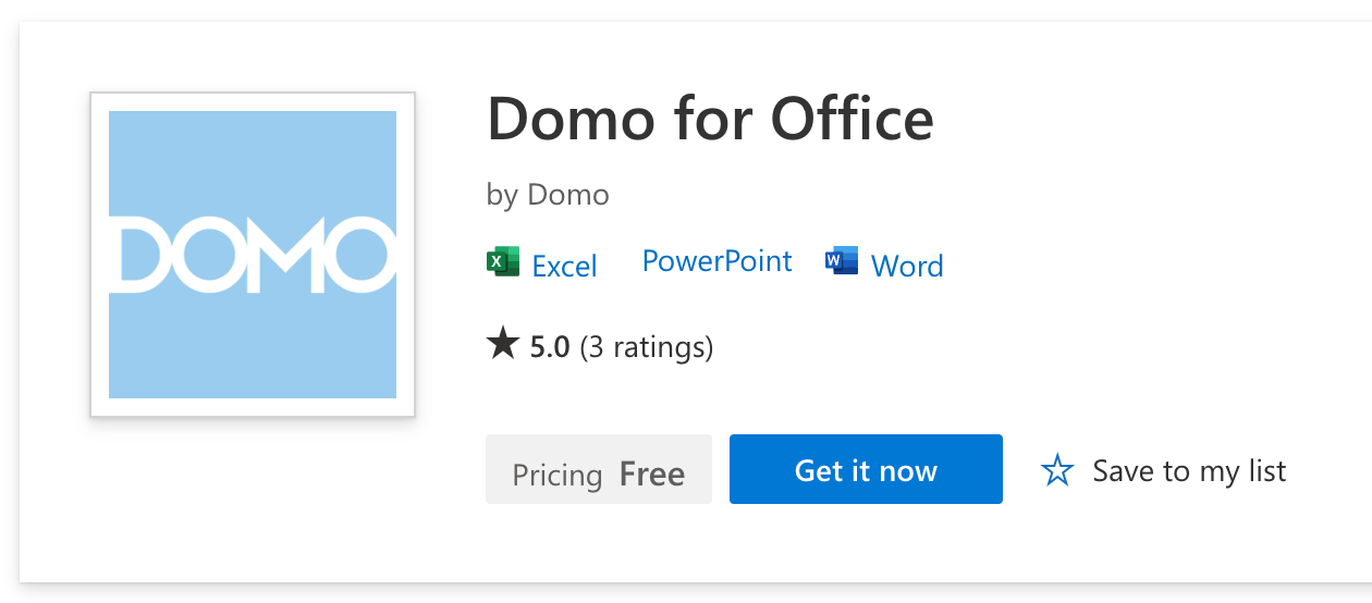Domo Add-ins for Microsoft Office 365 Apps | User Guide