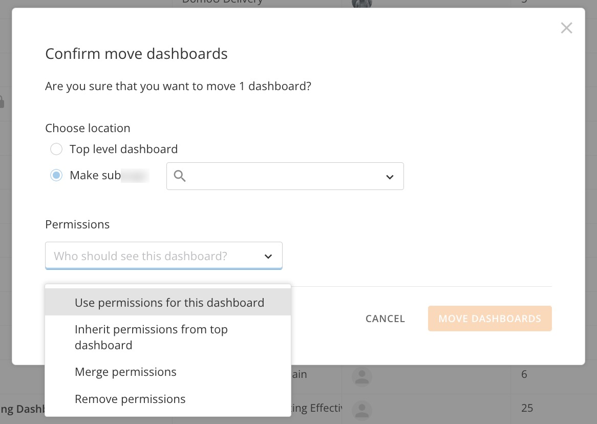 Manage Dashboards