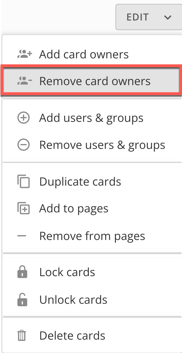 Changing a Card Owner